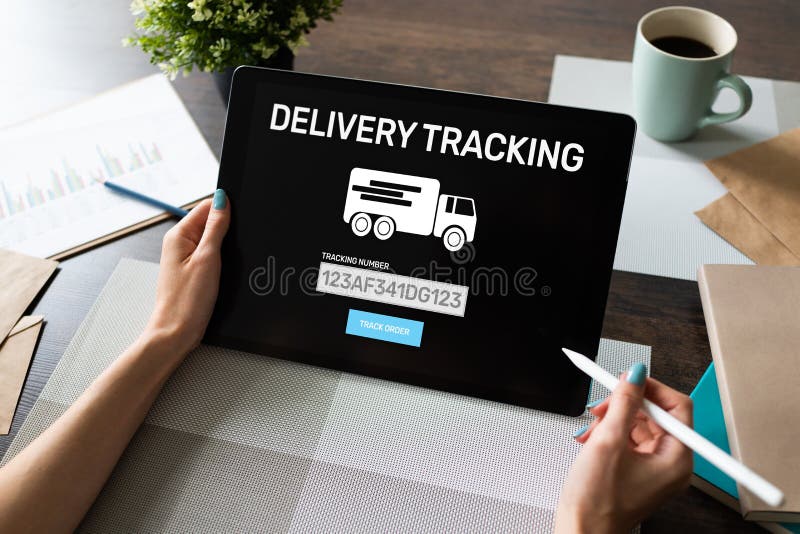 Delivery Tracking Form on Device Screen. E-commerce and Business ...