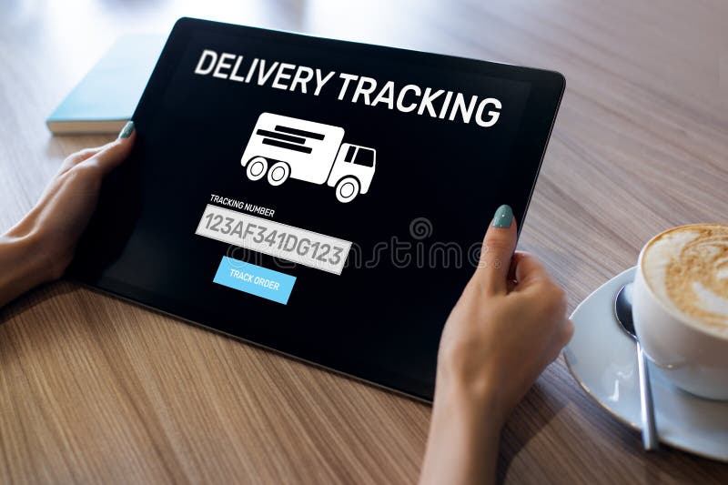 Delivery Tracking Form on Device Screen. E-commerce and Business ...