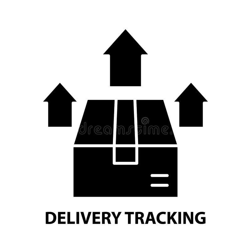 Delivery Tracking Icon, Black Vector Sign with Editable Strokes ...