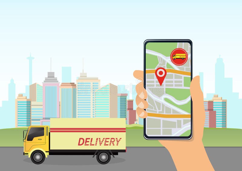 Delivery Tracking on Smart Phone Stock Vector - Illustration of parcel ...