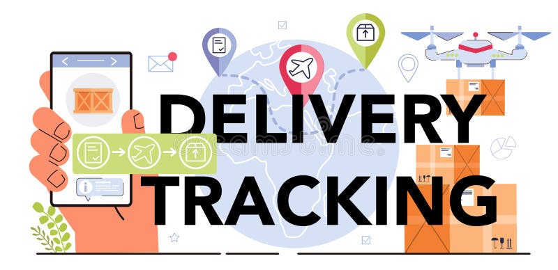 Delivery Tracking Typographic Header. Idea of Modern Transportation ...
