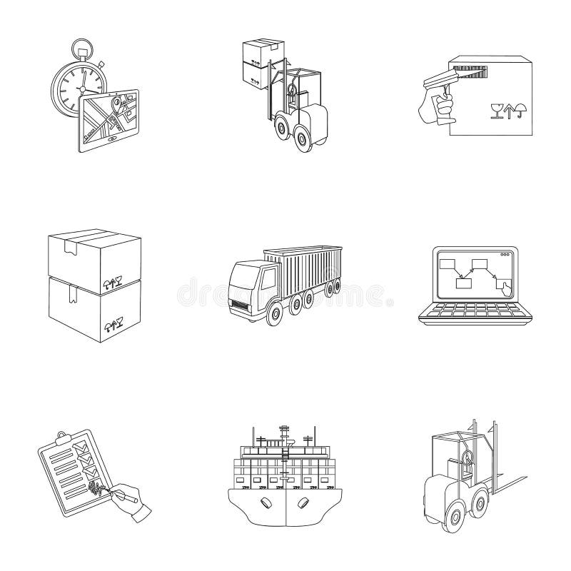 Delivery and Transportation Related Icon Set Stock Vector ...