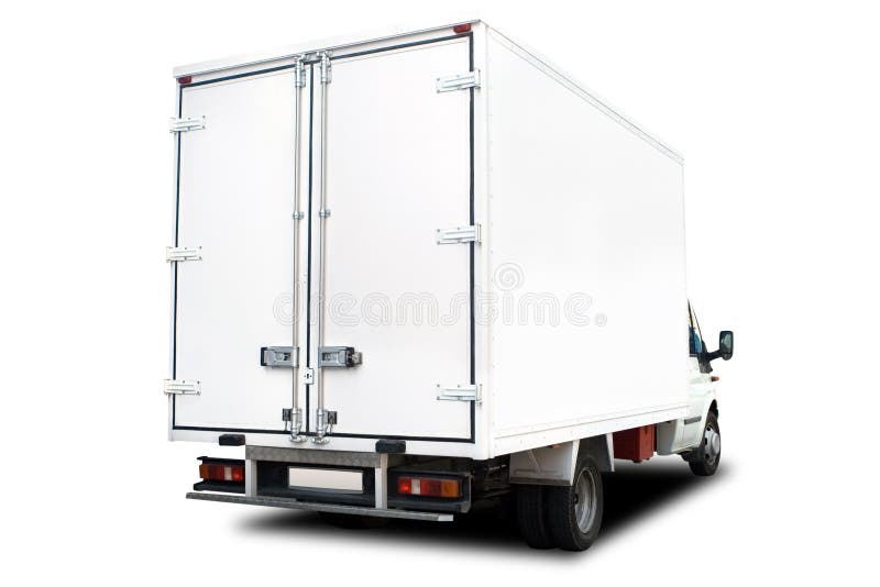 Delivery van back view stock photo. Image of background - 32336566
