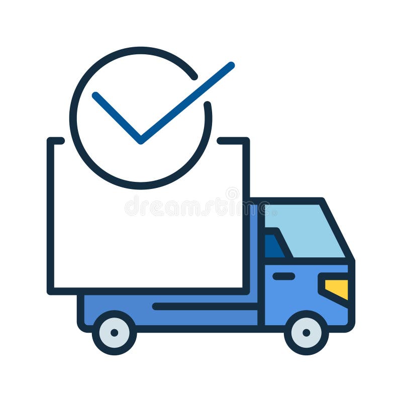 Delivery Truck and Check Mark Vector Concept Colored Icon Stock Vector ...