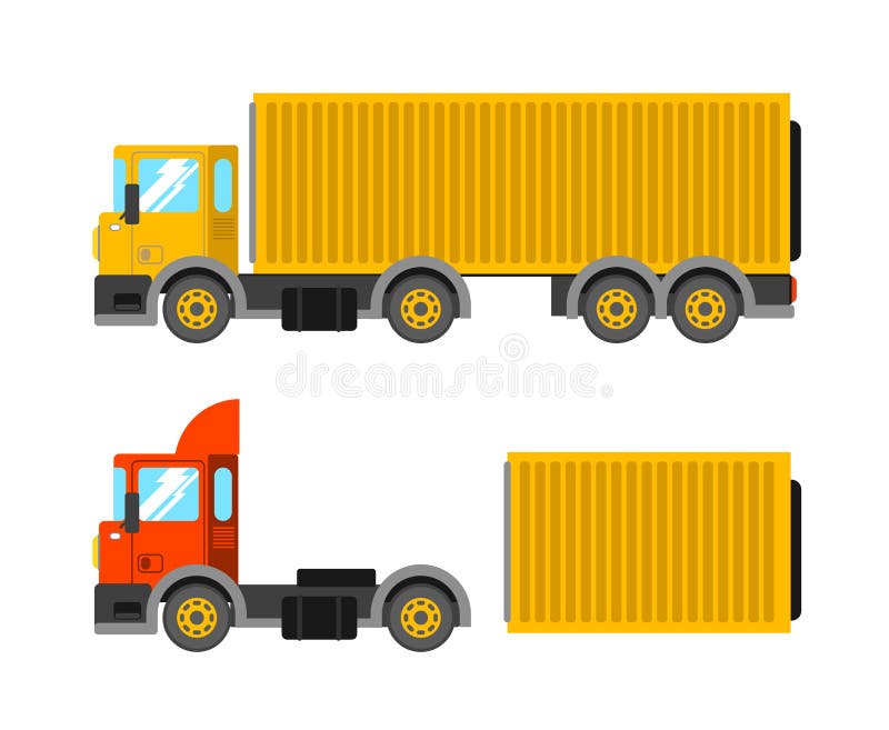 Delivery Truck with Container. Ton Truck Vector Illustration. Tr Stock ... Delivery Truck with Container. Ton Truck Vector Illustration. Tr Stock ...