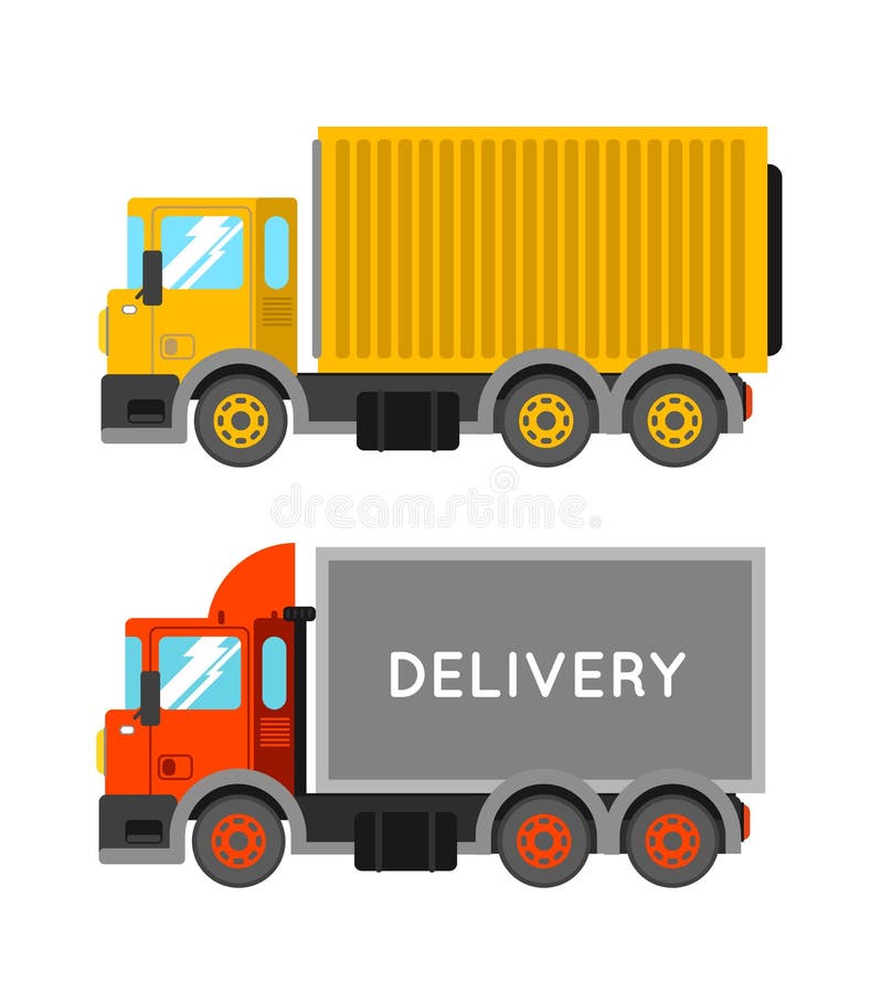 Delivery Truck with Container. Ton Truck Vector Illustration Stock ... Delivery Truck with Container. Ton Truck Vector Illustration Stock ...