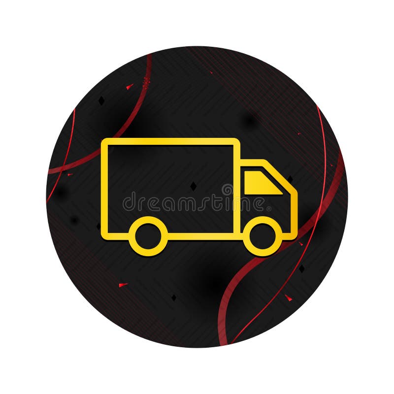 Delivery Truck Icon Elegant Black Round Button Stock Vector ...