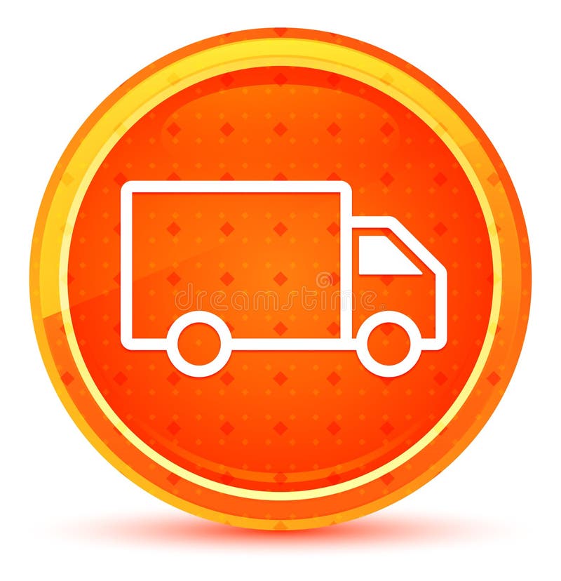 Delivery Truck Icon Orange Round Button Stock Illustration ...
