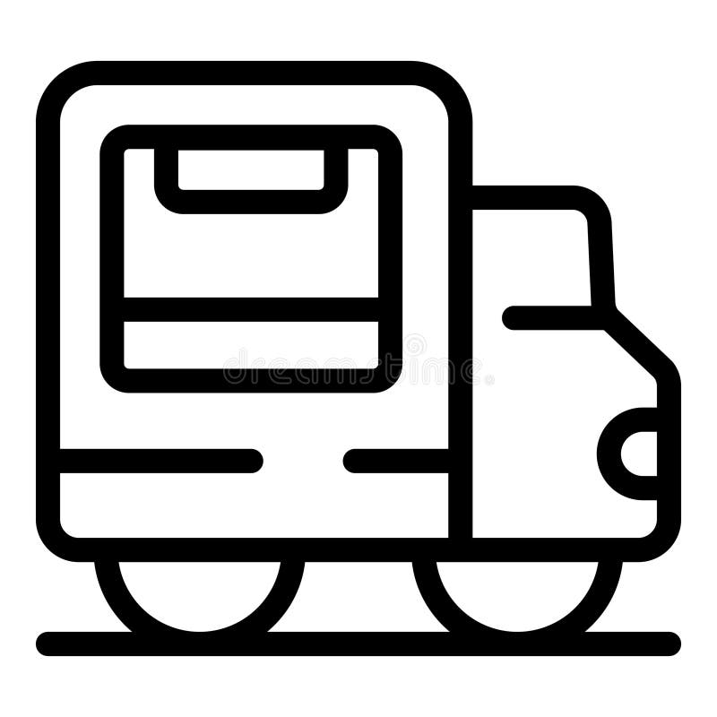 Delivery Truck Icon with Package Inside Driving on the Road Stock ...