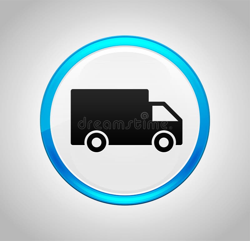 Delivery Truck Icon Round Blue Push Button Stock Illustration ...