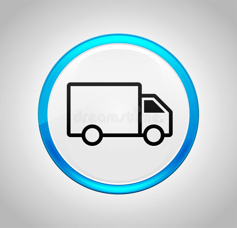 Delivery Truck Icon Round Blue Push Button Stock Illustration ...