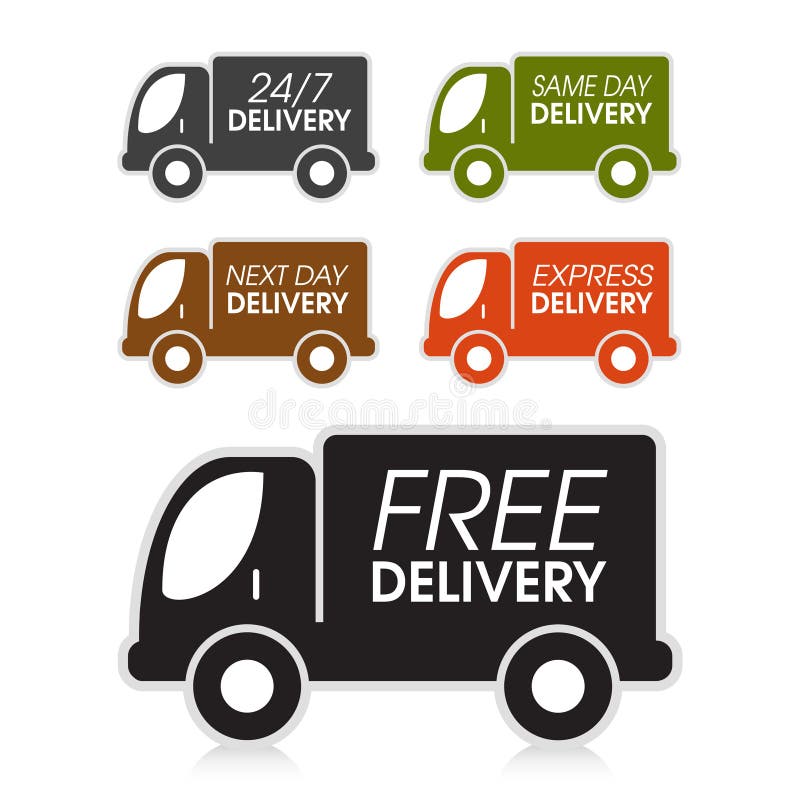 Delivery Truck Labels stock vector. Illustration of shipment - 52992666