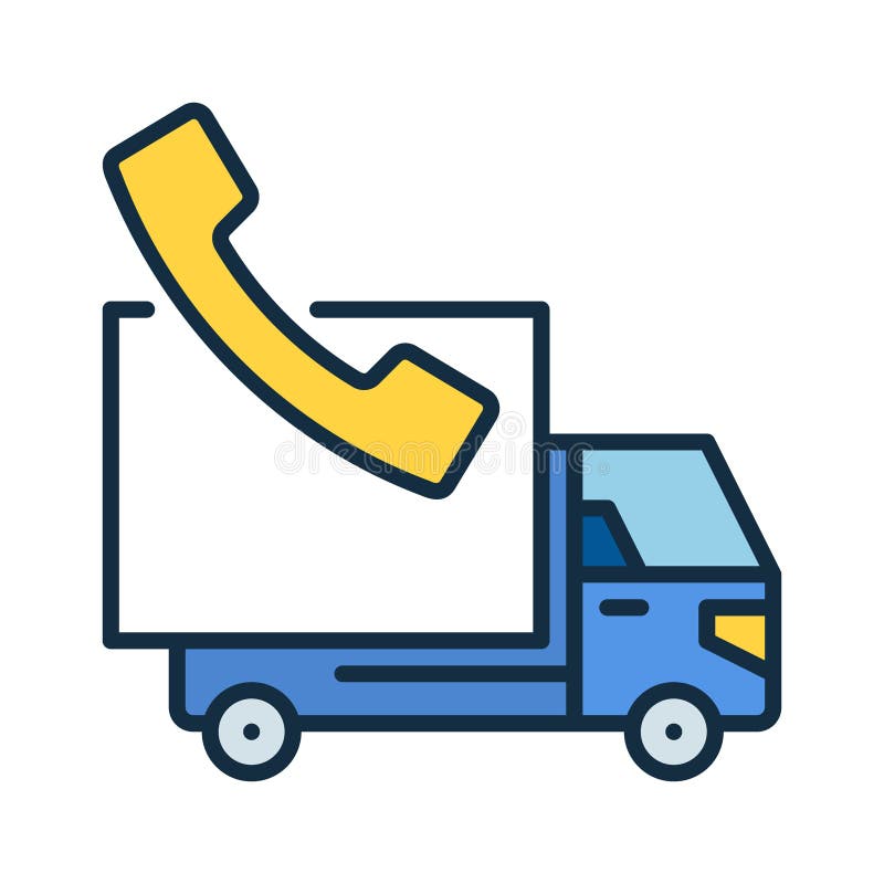Delivery Truck and Phone Vector Concept Colored Icon Stock Vector ...