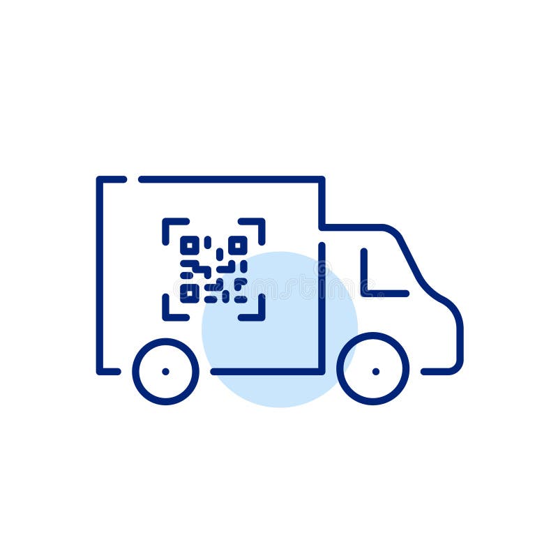 Delivery Truck with Qr-code Printed on it. Pixel Perfect Icon Stock ...