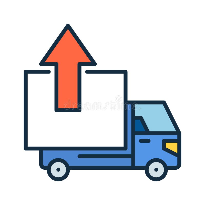 Delivery Truck with Red Arrow Vector Concept Colored Icon Stock Vector ...