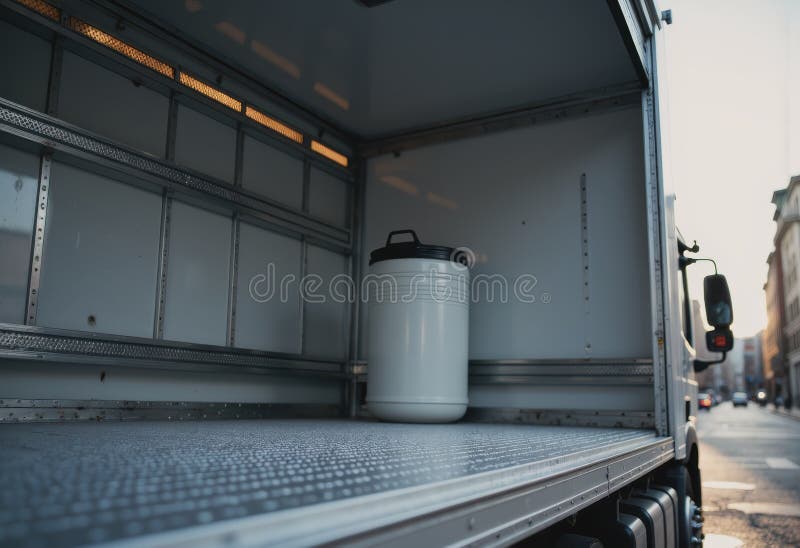 Delivery Truck with a Refrigerated Cargo Compartment, Showcasing ...