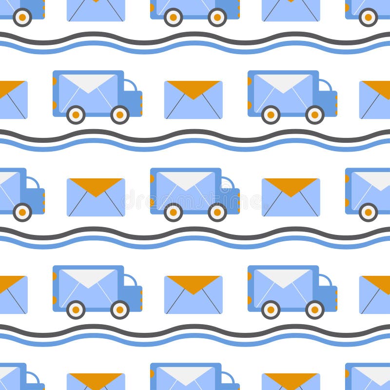 Delivery Truck Seamless Pattern. Cells Repeating Pattern. Car Texture ...