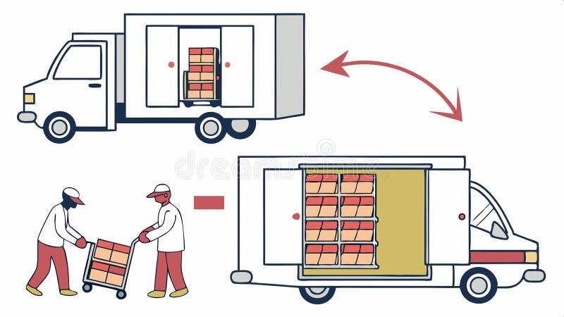 Delivery Truck and Workers, Logistics and Transportation Industry Scene ...