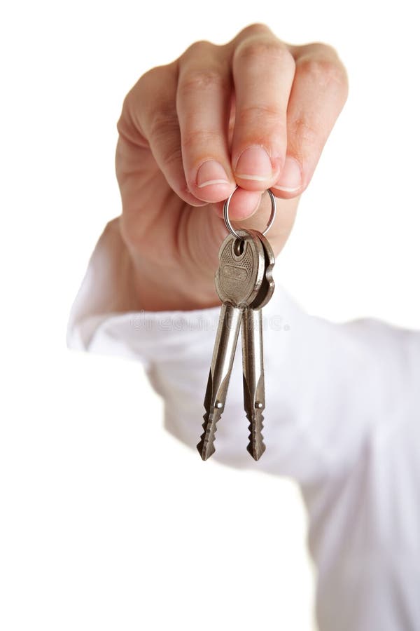 Delivery of two keys stock image. Image of cutout, apartment - 20613127
