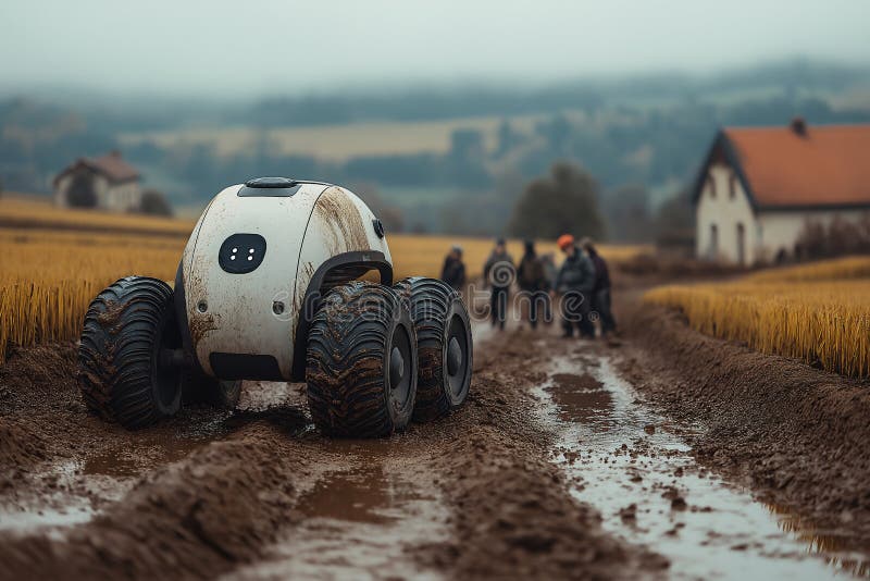 Delivery Unit Stranded in Muddy Path while Others Lend a Hand ...