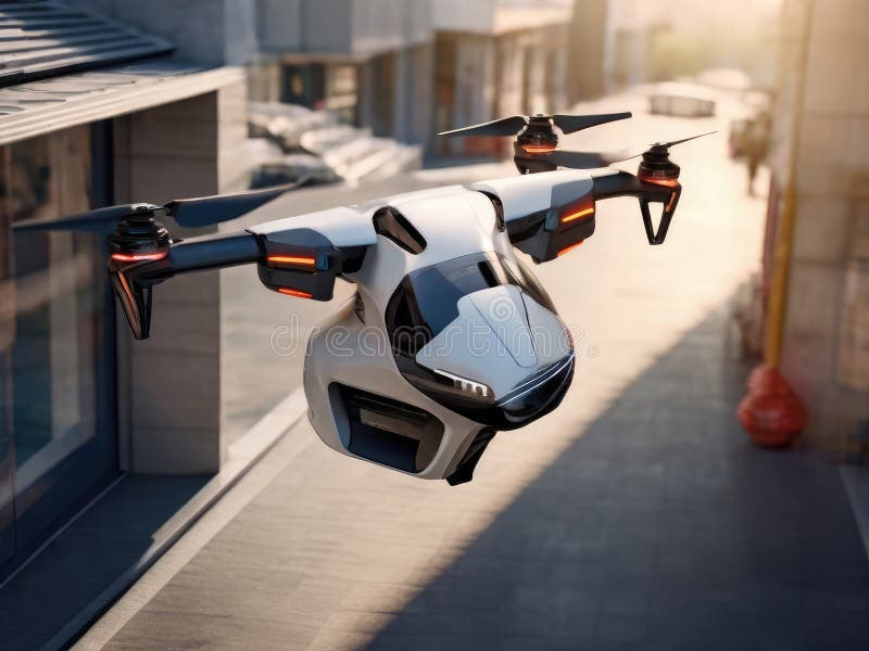 Delivery by the Unmanned Drone. Futuristic Smart Technologies Stock ...