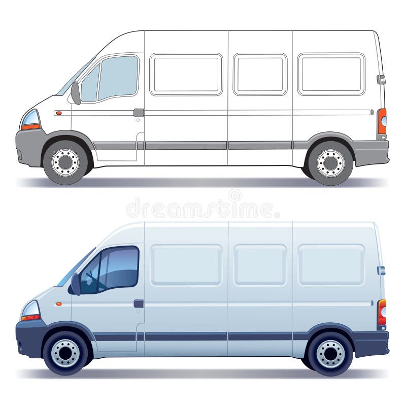 Vector Delivery / Cargo Van Stock Vector - Illustration of dimensions ...