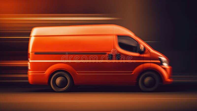 Delivery Van on Abstract Fast Motion Blur Background. Generative AI ...