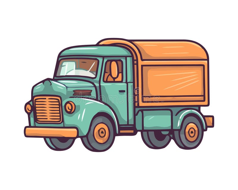 Delivery Van Carrying Cargo Container Stock Vector - Illustration of ...