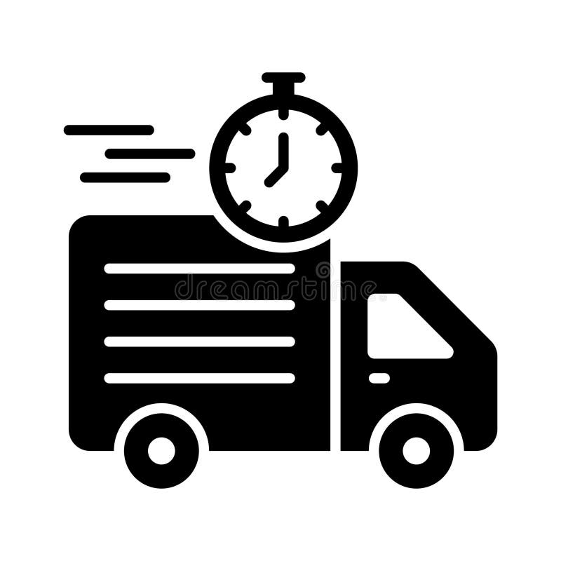 Delivery Van with Clock Showing Concept Icon of on Time Delivery, Fast ...