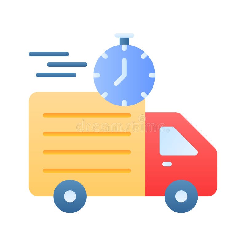 Delivery Van with Clock Showing Concept Icon of on Time Delivery, Fast ...