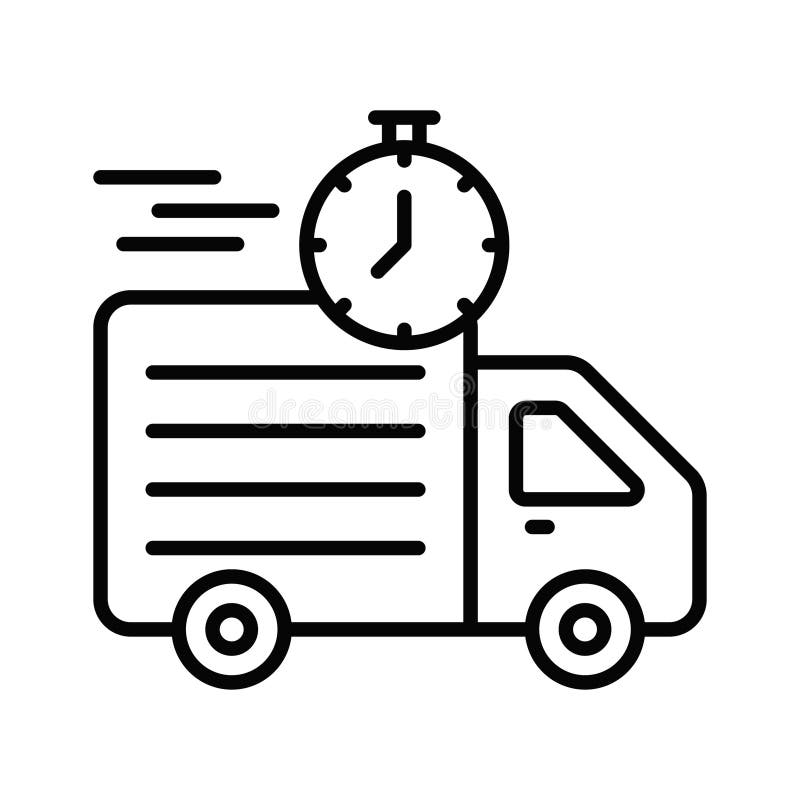 Delivery Van with Clock Showing Concept Icon of on Time Delivery, Fast ...