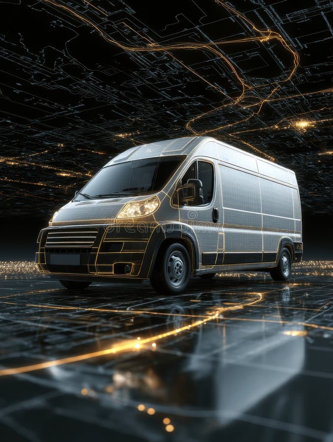 Delivery Van Features GPS Route Lines and Upper Zone Light for ...