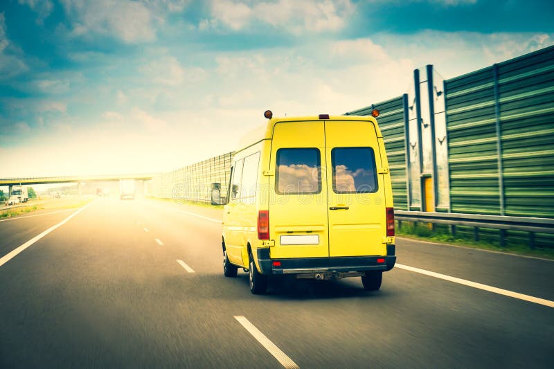 Driving on a Highway/ Expressway, Van Stock Photo - Image of transport ...