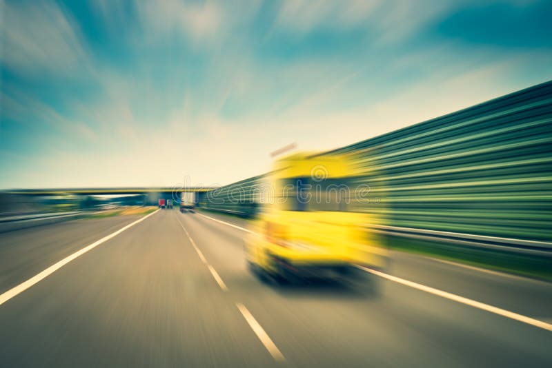 Delivery Van on a Highway/ Expressway Stock Image - Image of fast ...
