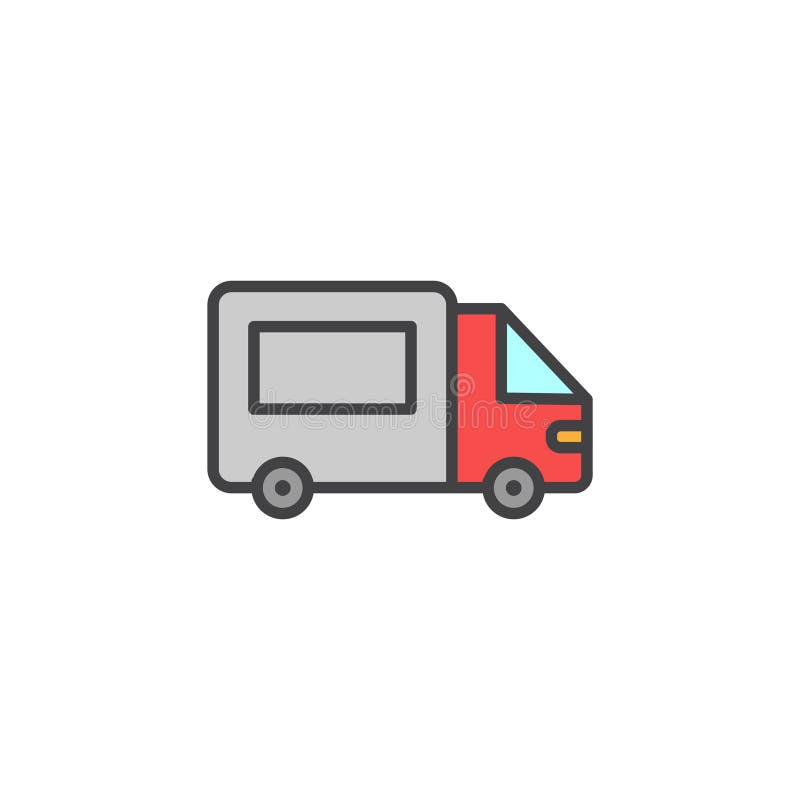 Delivery Van Icon in Colored Version Stock Vector - Illustration of ...