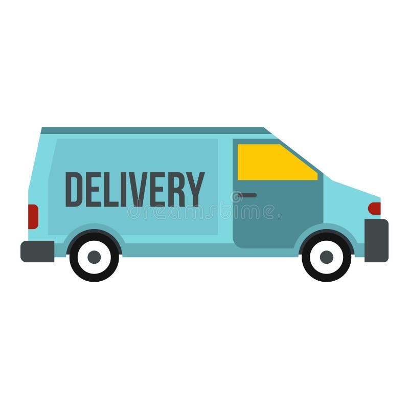 Delivery Van Icon, Flat Style Stock Illustration - Illustration of flat ...