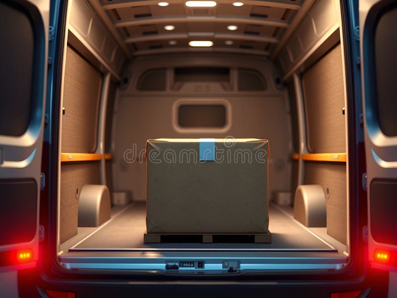 Delivery Van Loaded with Packages for Shipping and Logistics Stock ...