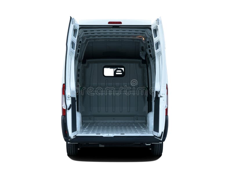 Delivery Van with Open Rear Doors. Stock Image - Image of background ...