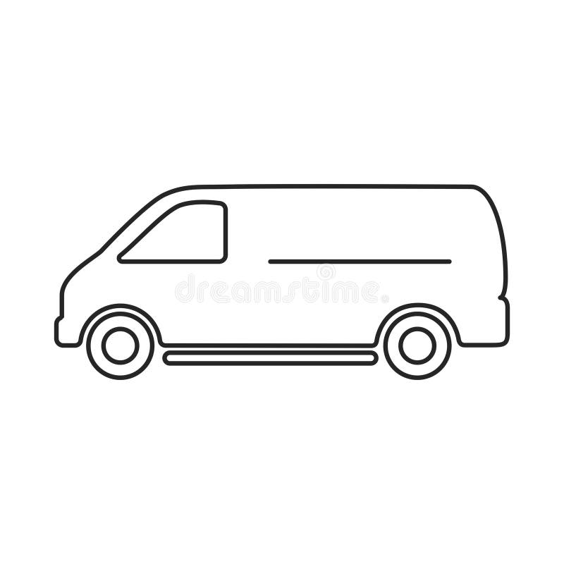 Delivery Van Outline Icon Vector Stock Vector - Illustration of minivan ...