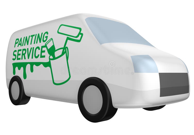 Delivery Van Painting Service Stock Illustration - Illustration of ...