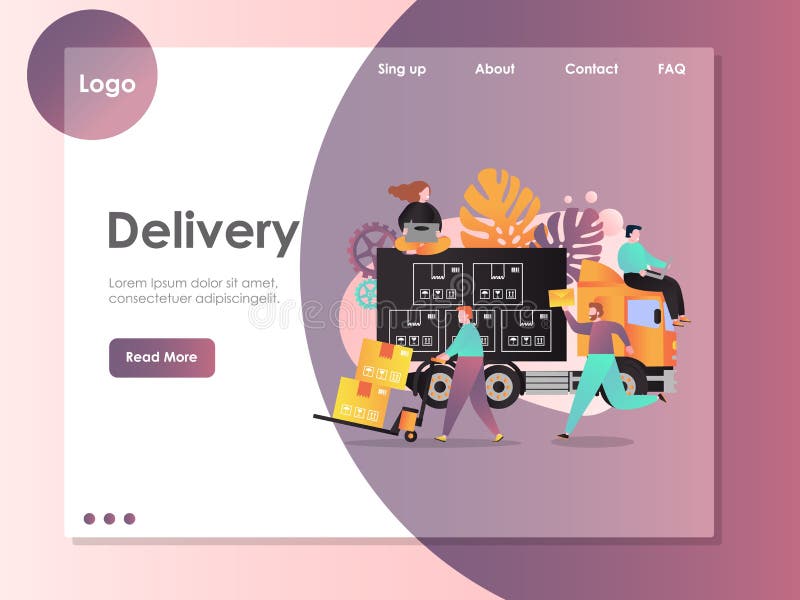 Delivery Vector Website Landing Page Design Template Stock Vector ...
