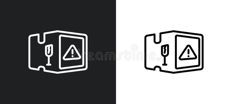 Delivery Warning Outline Icon in White and Black Colors. Delivery ...