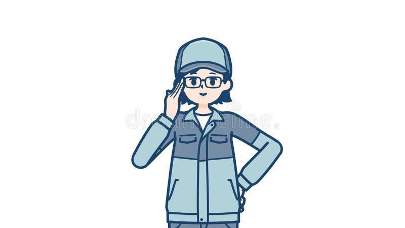 Delivery Woman_Hold Down Glasses_with Alpha Channel Stock Footage ...