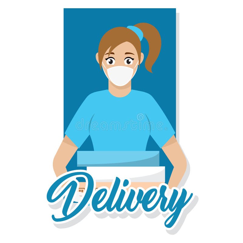Delivery Woman with a Package Stock Vector - Illustration of deliver ...