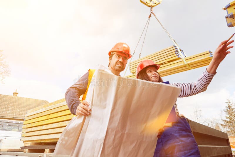 Delivery of Wood and Building Materials To Construction Site Stock ...