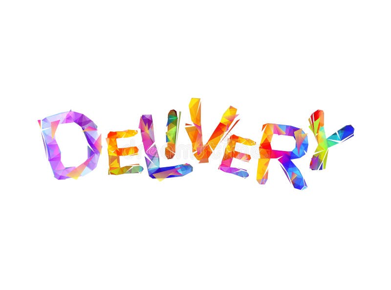 Delivery. Word Of Splash Paint Letters Stock Vector - Illustration of ...