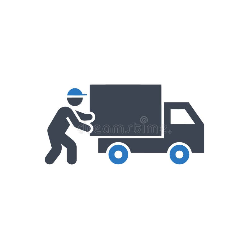 Delivery Worker Icon stock illustration. Illustration of icon - 376290267