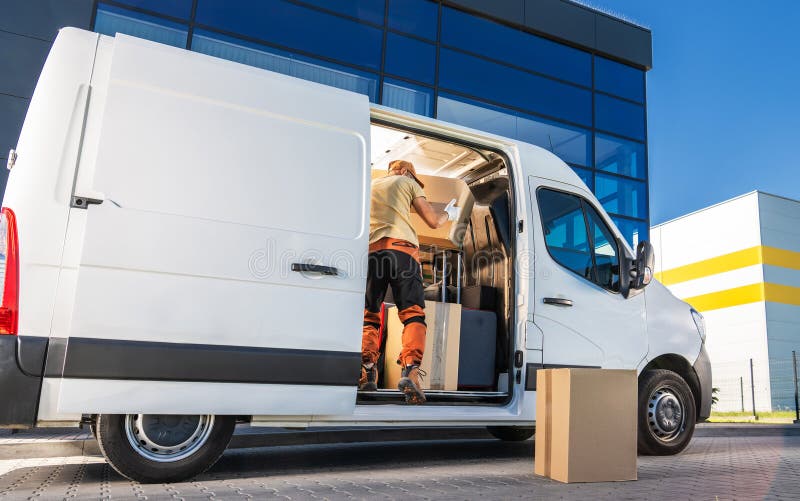 Cargo Van Loading stock image. Image of industry, parcel - 55482751