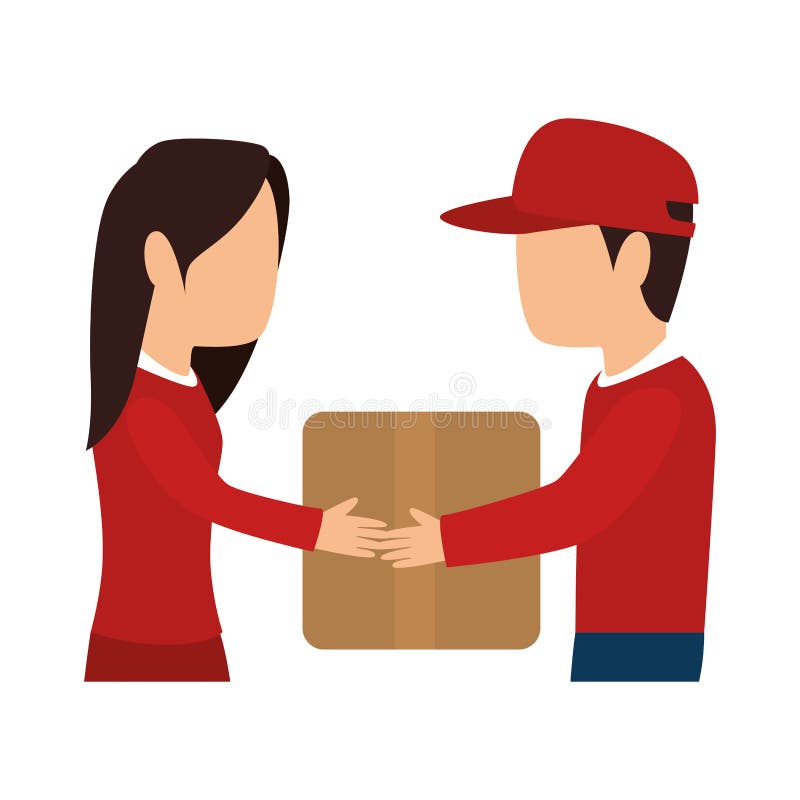 Delivery Worker Service Icon Stock Illustration - Illustration of ...