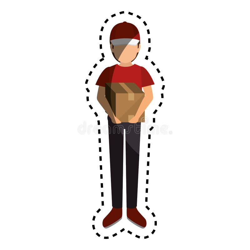 Delivery Worker Service Icon Stock Illustration - Illustration of ...